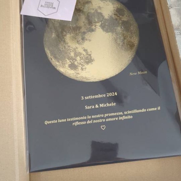 A4 Custom Foil Moon Phase Print by Date, Personalised Copper, Gold or ...
