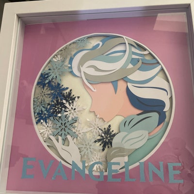 3D Let It Snow SVG Princess Shadow Box Winter Snow Svg for Cricut Light ...