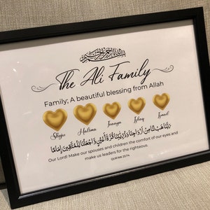 Personalised Islamic Frame, Islamic Name Print, Muslim Baby Frame ...