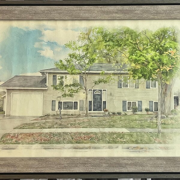 House Portrait, House Painting, Housewarming Gift, Realtor Gift, Home ...