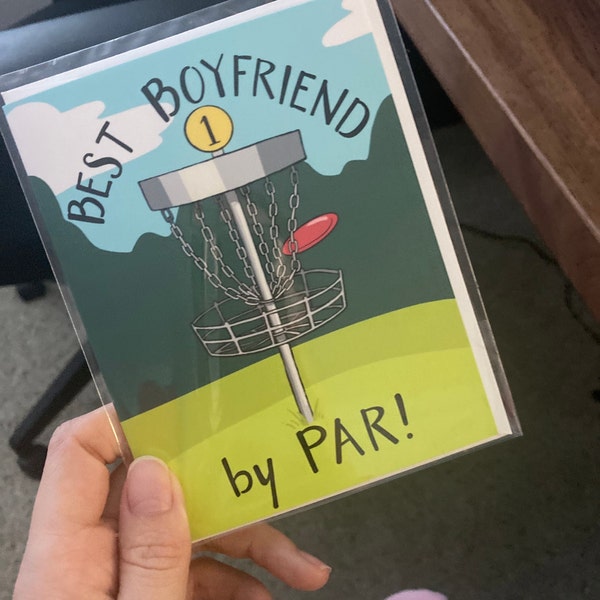 Best Boyfriend by Par! Disc Golf Card for Boyfriend, Frisbee Golf, Card ...