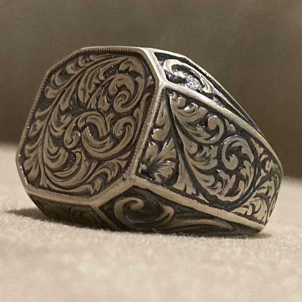 Engraved Sterling Silver Men's Ring | Custom Jewelry Gift for Him ...