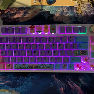 ARTISAN Cottagecore Keycaps Frog Mushroom Daisy Flower Animal Spring ...