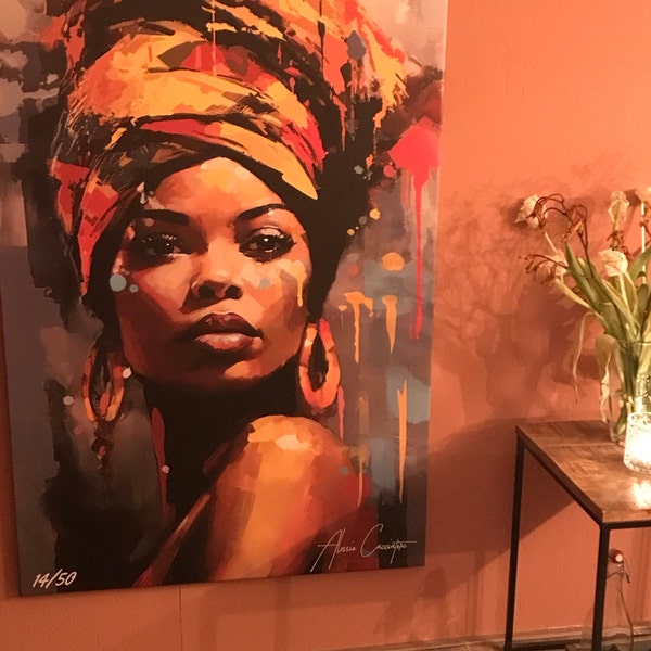 African American Wall Art for Living Room, Large Abstract Painting Canvas, African Canvas Art ...