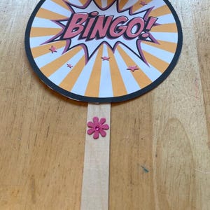 Handheld Printable Bingo Sign or Paddle Fan in 6 Colors to Match Your ...