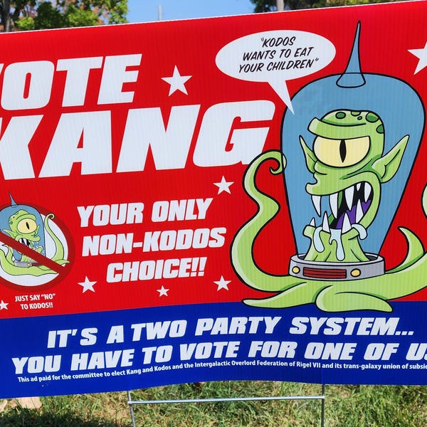Vote Kang or Kodos Election Yard Sign - Etsy