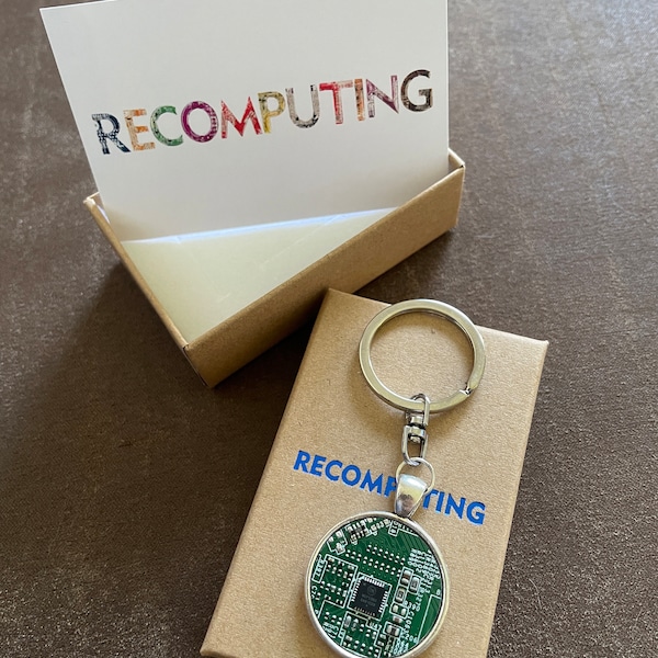 Circuit Board Keychain, Recycled Gift for Computer Nerd, Cool Geeky ...