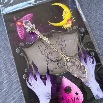 Amethyst Witch Spoon Crystal Spoon Wicca Pagan Altar Spoon Herbal Spoon ...