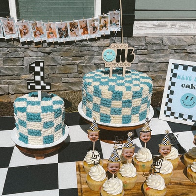Checkered Number Cake Topper Acrylic Cake Topper - Etsy