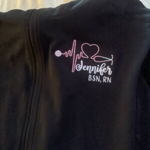 Personalized Nurse Jacket, Full Zip Jacket With Pockets, Custom Gift ...