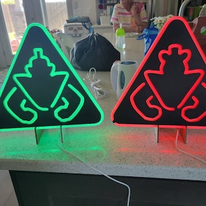FNAF Security Breach Warning Sign , Neon Like , LED , Light , Wall ...
