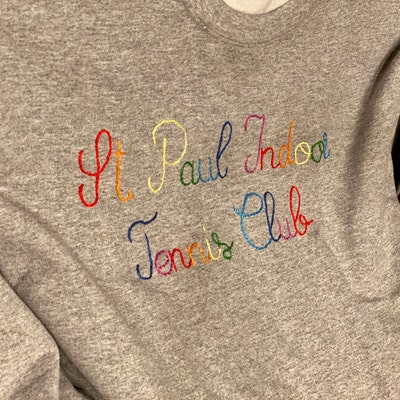 Custom Embroidered Sweatshirt, Large Cursive Embroidery, Custom Text ...