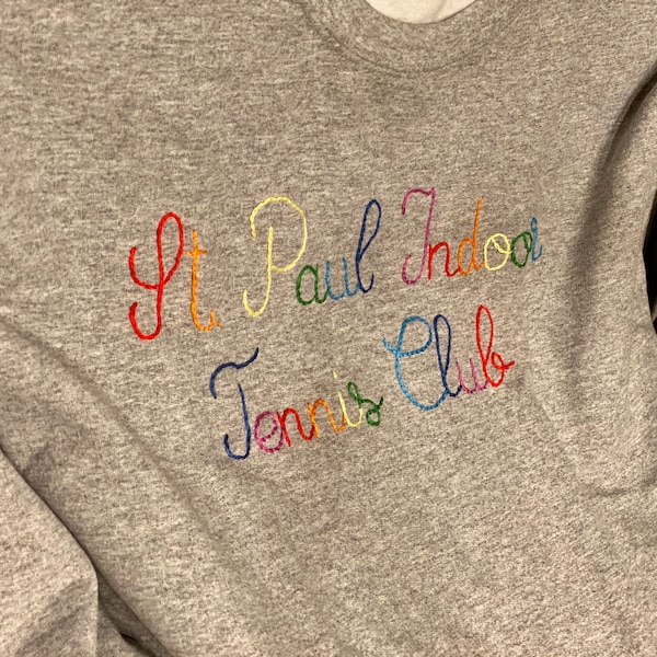 Custom Embroidered Sweatshirt, Large Cursive Embroidery, Custom Text ...