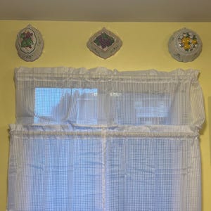 MISS SELECTEX Linen Look Pom Pom Tasseled Semi-sheer Curtains Rod ...