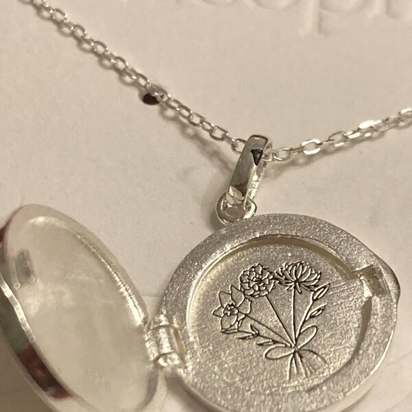 Wild Flowers Locket Necklace Birth Flower Necklace Message Locket ...