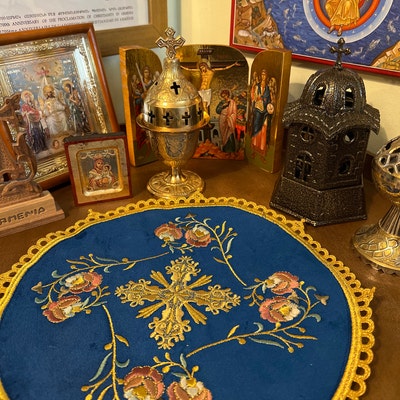 Triptych Orthodox Table Icon,with the Holy Family and the Annunciation ...