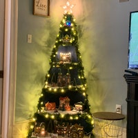6ft Wooden Christmas Tree Corner Shelf ,christmas Village Display Dept ...