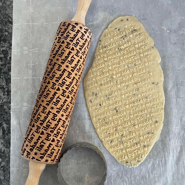 Personalized Laser Engraved Rolling Pin, Custom Embossing Roller for ...