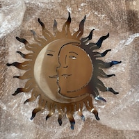 Wrought Iron Sun and Moon Sculpture, Wall Art - Etsy Canada