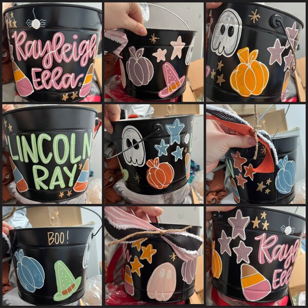 Personalized Halloween Bucket, Custom Trick or Treat Pail - Etsy