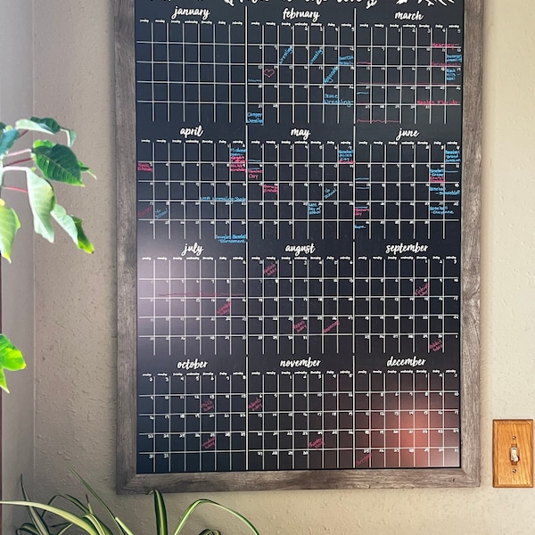 Yearly Calendar - Annual Calendar - FULL YEAR Calendar - LARGE ...