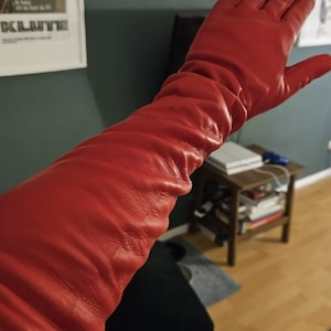 Long Leather Gloves / Bespoke Opera Gloves / Leather Gloves / Gloves for Her / Ladies Extra-long ...