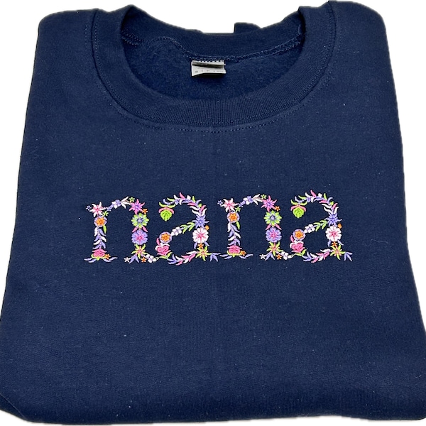 Nana Embroidery Design, Floral Nana Machine Embroidery Files, Nana ...