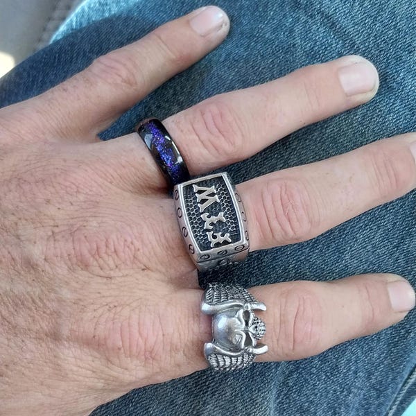 The Astronomer - Nebula Ring, Mens Wedding Ring, Black Tungsten Outer ...