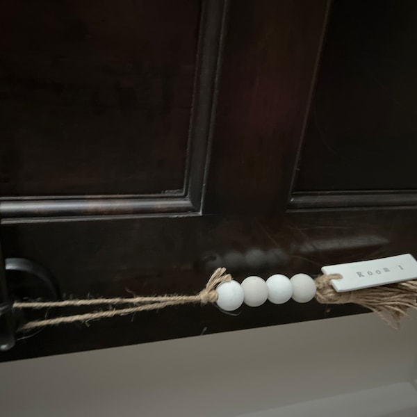 Occupied Bathroom Door Sign | Do Not Disturb Wood Bead Tassel Clay Tag ...