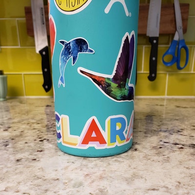 Personalised Sticker Rainbow Dropshadow 2 Sticker Pack Text Laptop ...