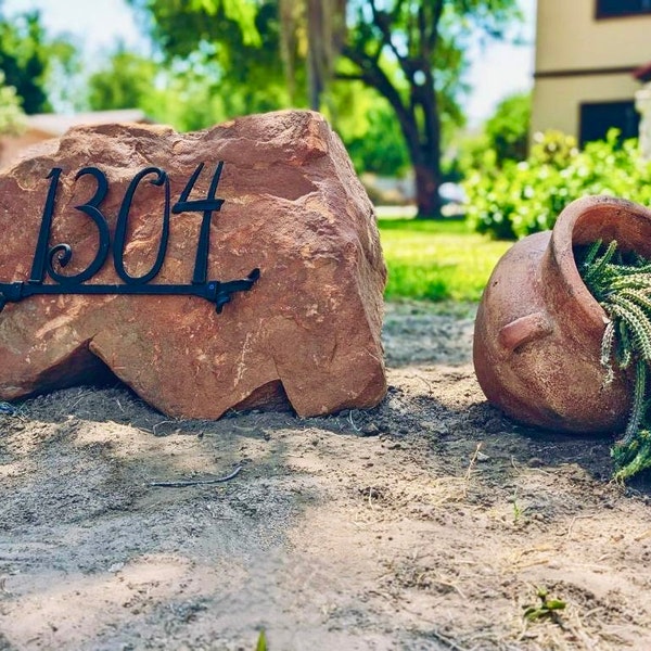 8'' Large Metal House Numbers. Hand Forged Iron House Number. 8 Inch ...