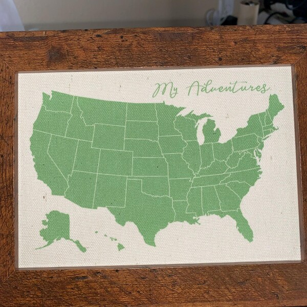 Push Pin Map, Personalized Travel Map, USA, United States, Second ...