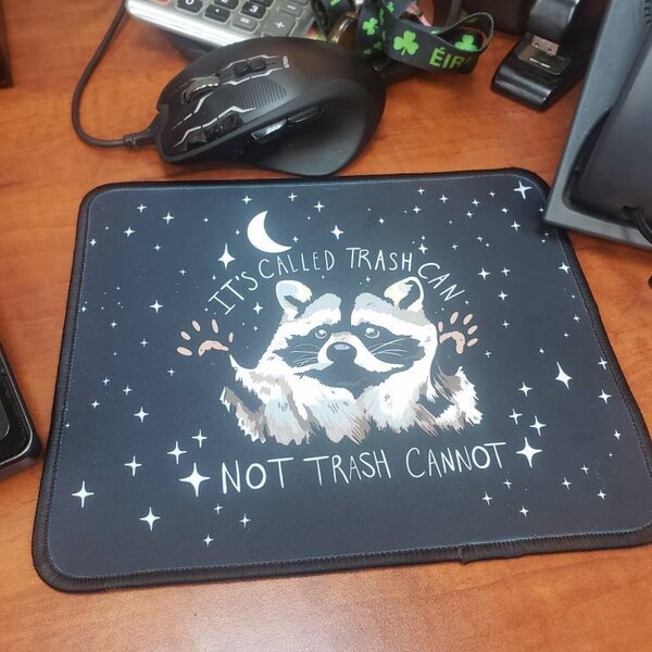 Cute Mouse Pad Raccoon Mousepad Funny Gaming Desk Weird Stuff Office ...