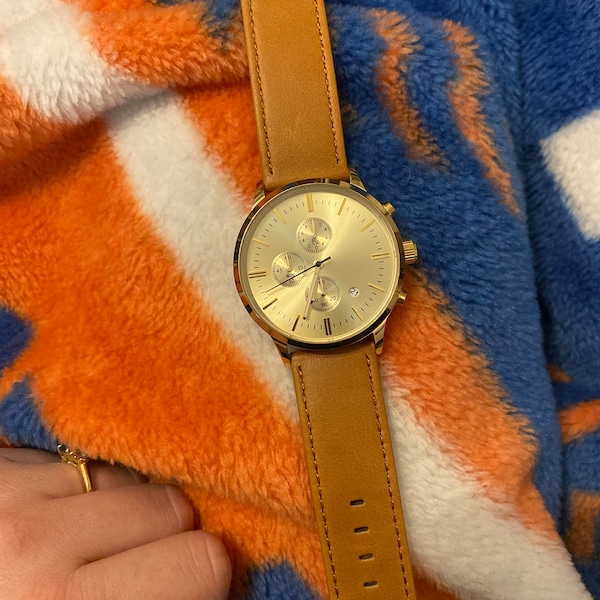 Personalized Watch, Custom Engraved Personalized Mens Gold Wrist Watch ...