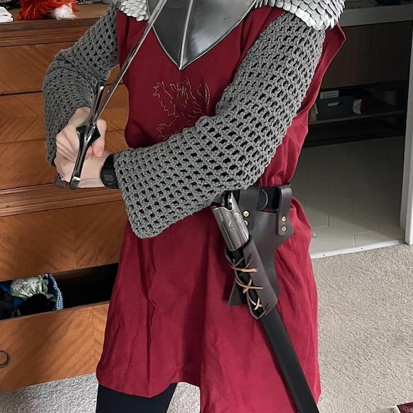 Scale Maille Knitted Dragonhide Armor Gauntlets Elbow Length Fully ...