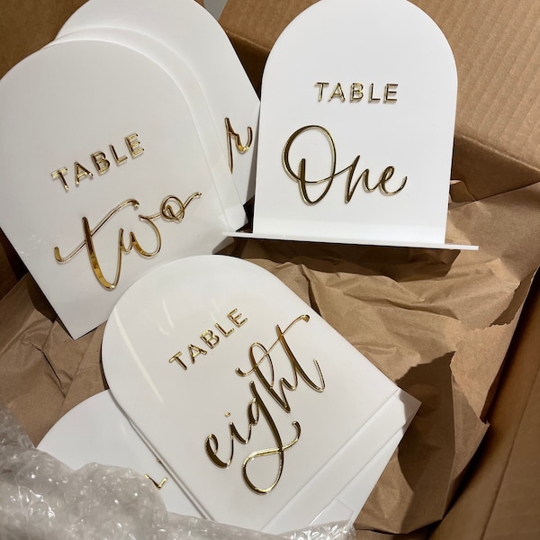 Arch Table Number, Modern Arched Table Number, Acrylic Table Numbers ...
