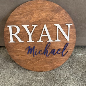 Customized Baby Name Sign 12-36 Inch Baby Shower Round | Etsy