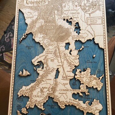 3D Wood Engraved Map of Pantala Wings of Fire Map - Etsy