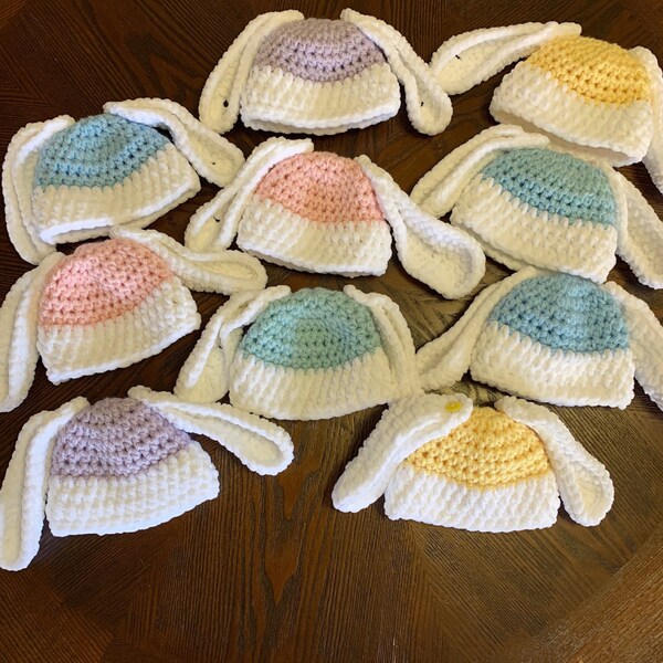 Baby Bunny Ears Hat Pattern Crochet Bunny Ears Hat Pattern With 7 Sizes ...