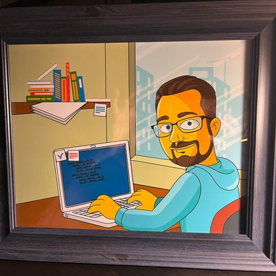 Computer Geek Gift Custom Portrait as Cartoon Character / Computer Nerd ...