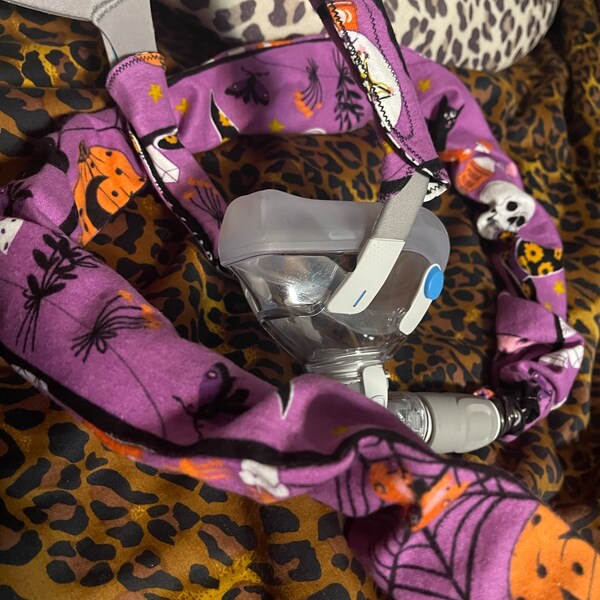 Spells, Purple Halloween Flannel, CPAP Hose Cover, CPAP Tubing, Sleep ...