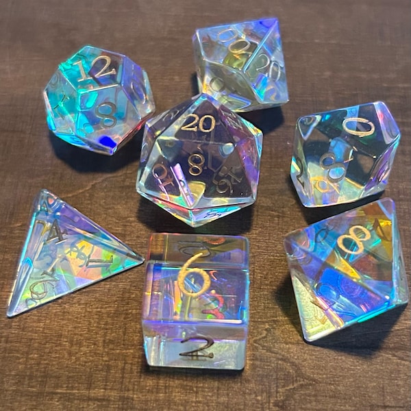 Prismatic Glass Dice Set - Etsy