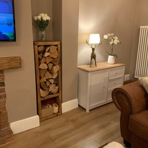 Chunky Rustic Indoor Wooden Log Store Multiple Sizes Available Firewood ...