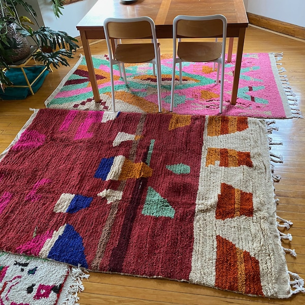 Soft GREEN WOOL Living Room ,berber Grid Pattern Rug ,stunning Moroccan ...