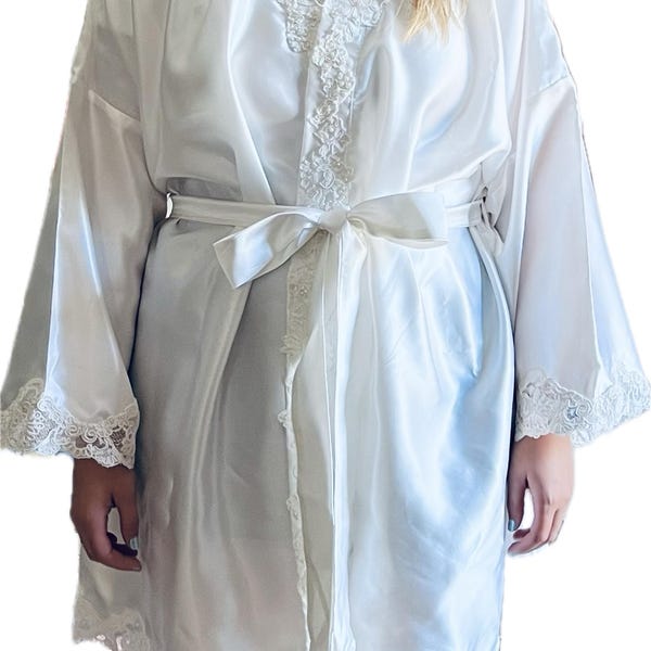 Bridal Robe for Wedding Day, Heirloom Wedding Robe From Moms Dress ...