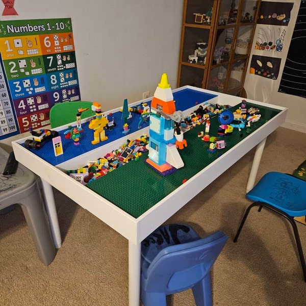 10 Baseplate Tall Large Building Bricks Table, Kids Building Blocks ...
