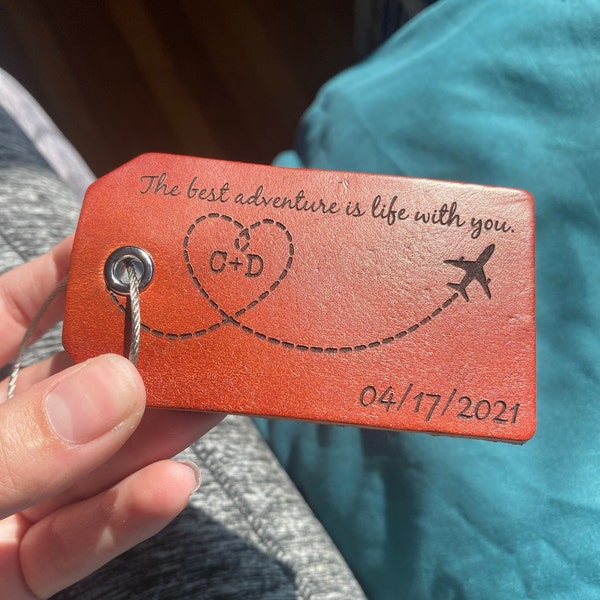 Retirement Gift, Leather Luggage Tags Teacher Retirement Class Gift ...