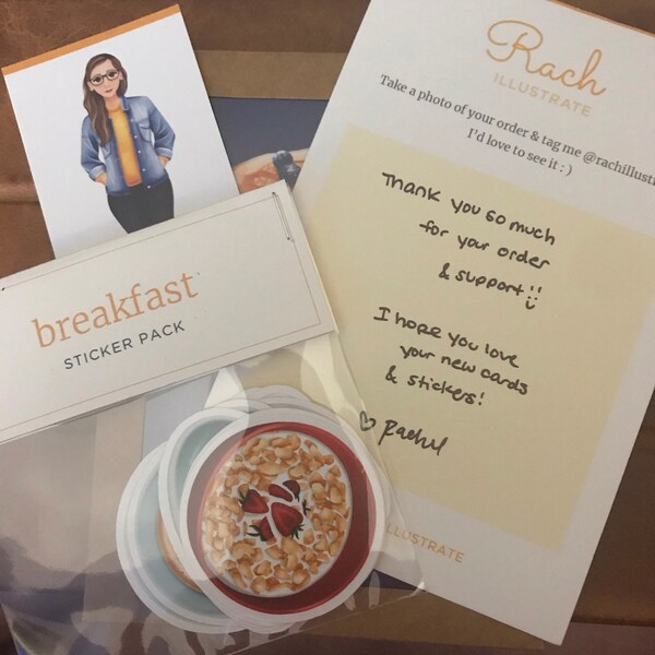 Breakfast Food Sticker Pack 14pc / Breakfast Stickers / Donuts ...