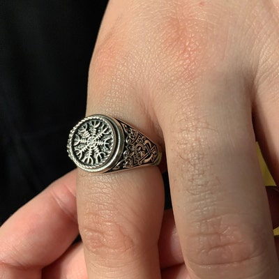 Aegishjalmur Ring, the Helm of Awe Ring, Viking Ring, Scandinavian ...