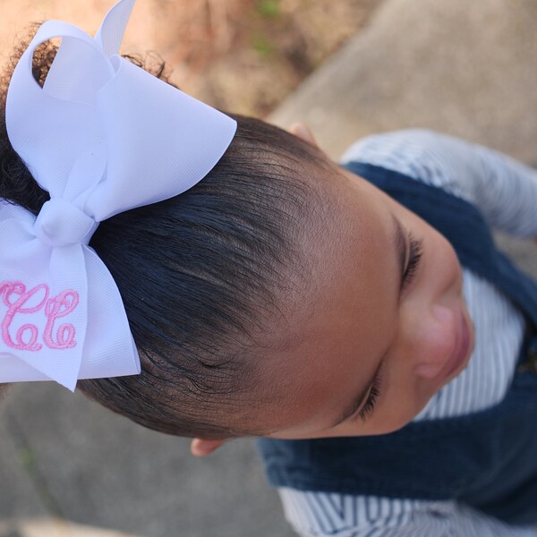 Monogrammed Hair-bow Bundle-3 Pack Monogrammed Hair Bows-custom Hair ...